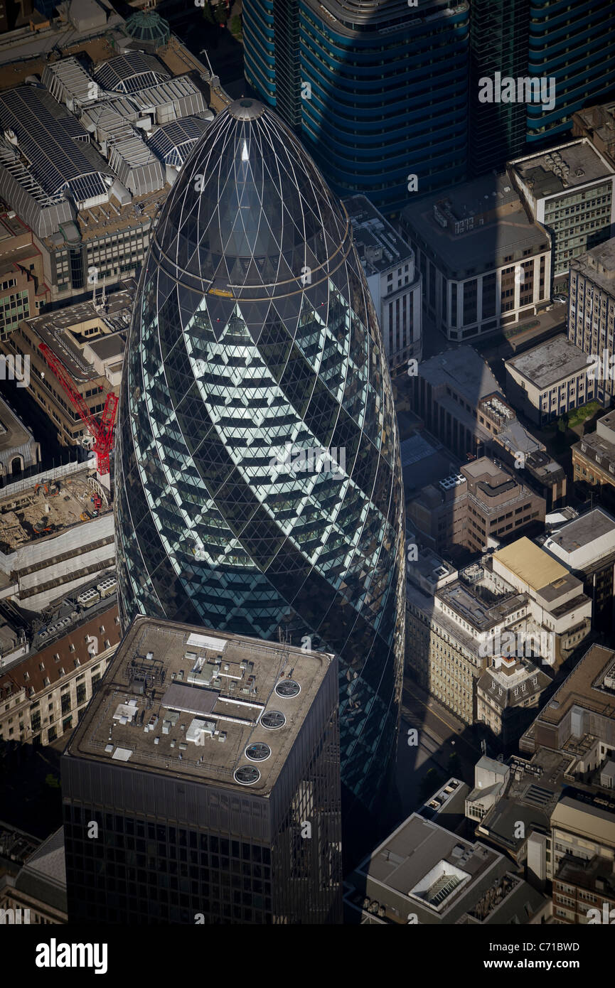 Aerial view of The Gherkin London Stock Photo - Alamy