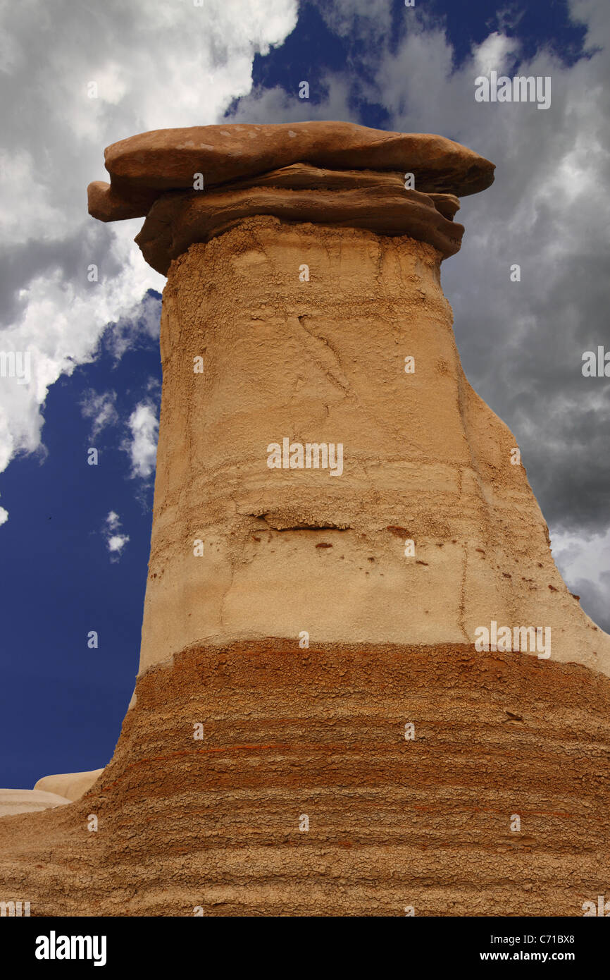 Hoodoo formation from the "badlands" of southern Alberta Canada Stock ...