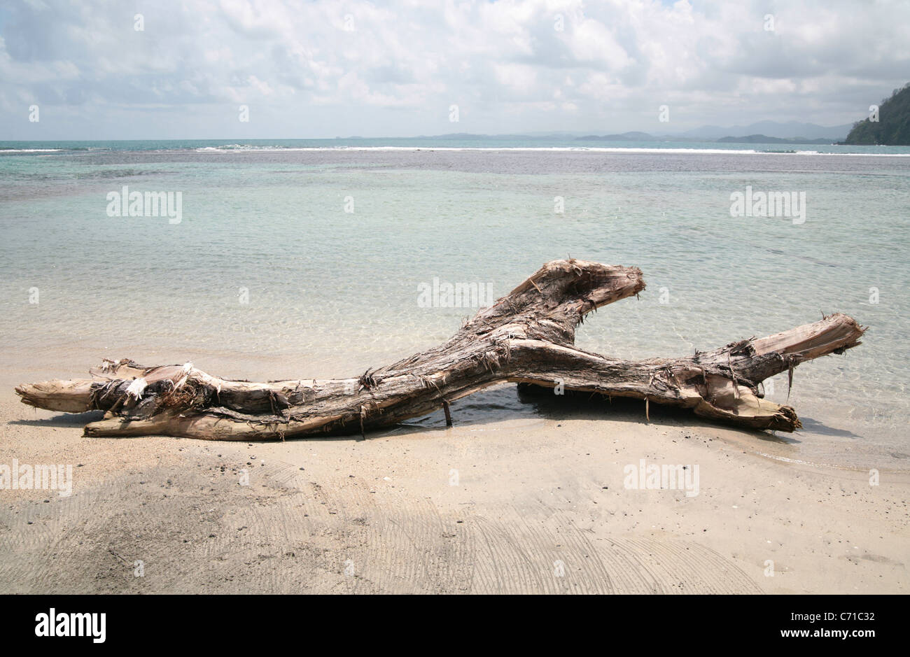 Sunny tropical beach at the Costa Arriba of Colon, Panama, in the ...