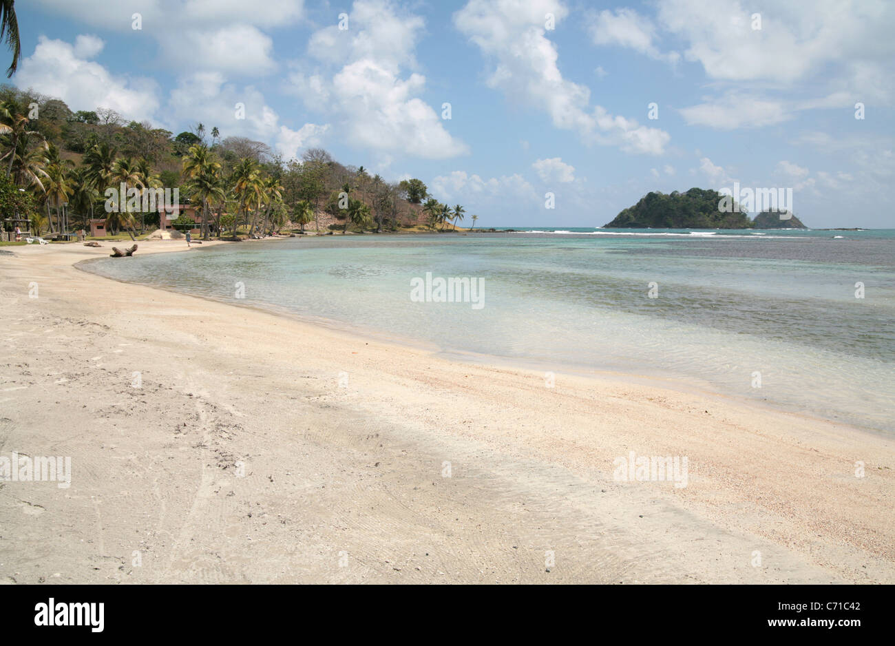 Sunny tropical beach at the Costa Arriba of Colon, Panama, in the ...