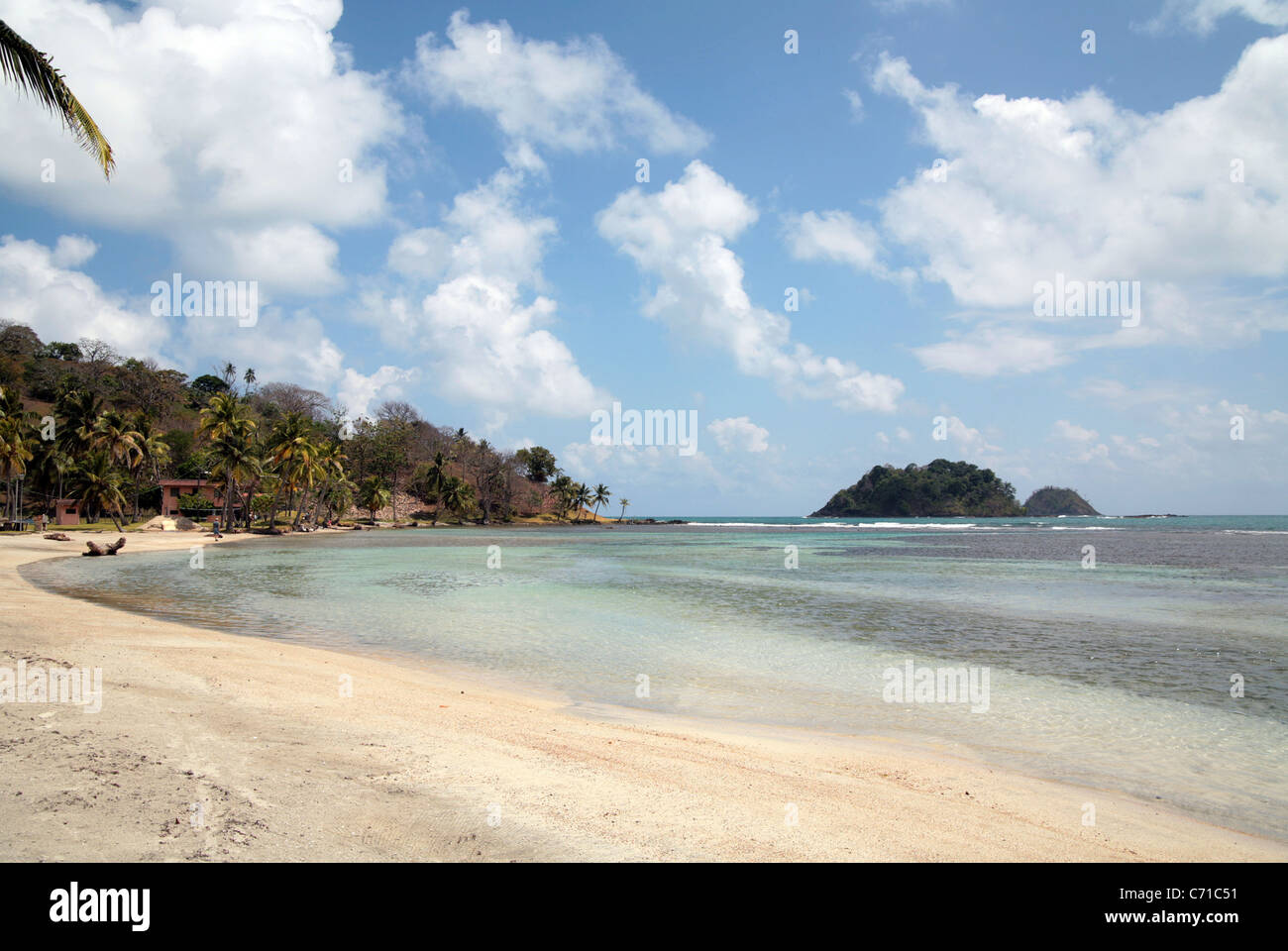 Sunny tropical beach at the Costa Arriba of Colon, Panama, in the ...