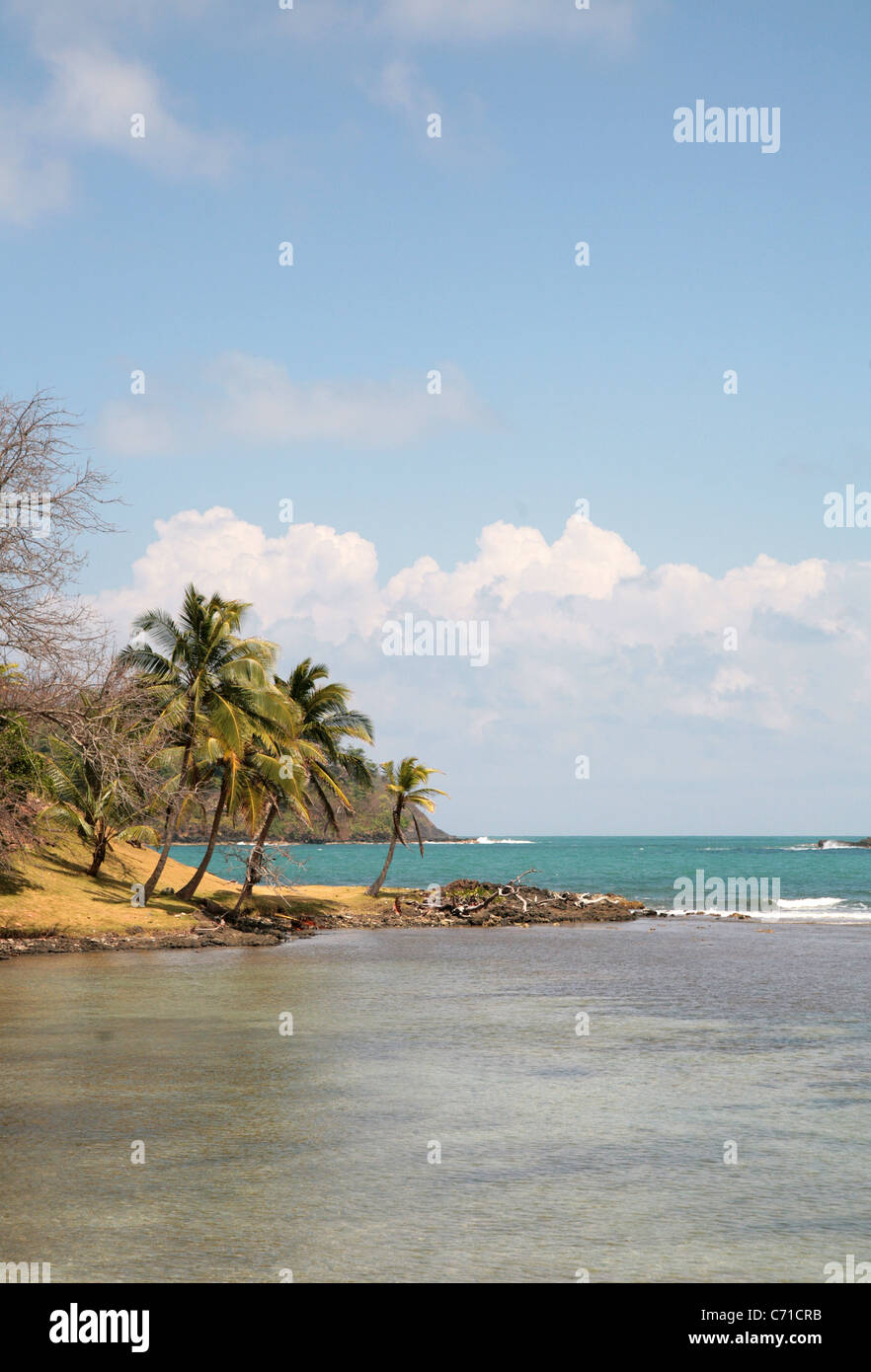 Sunny tropical beach at the Costa Arriba of Colon, Panama, in the ...