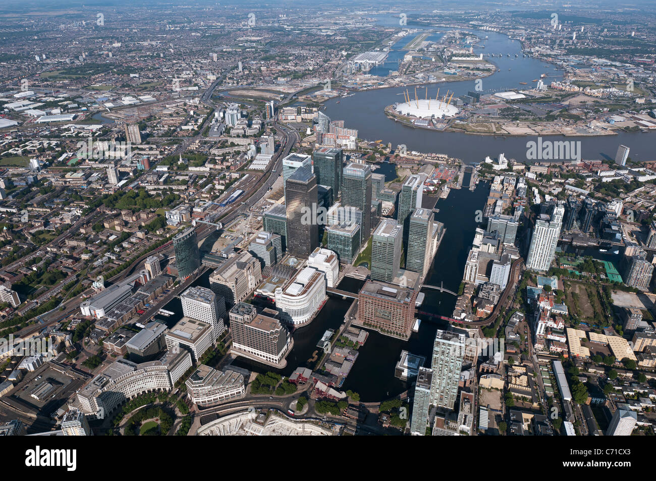 Aerial view of London Docklands Stock Photo - Alamy
