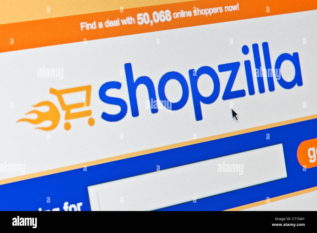 Close up of the Shopzilla logo as seen on its website. (Editorial use ...