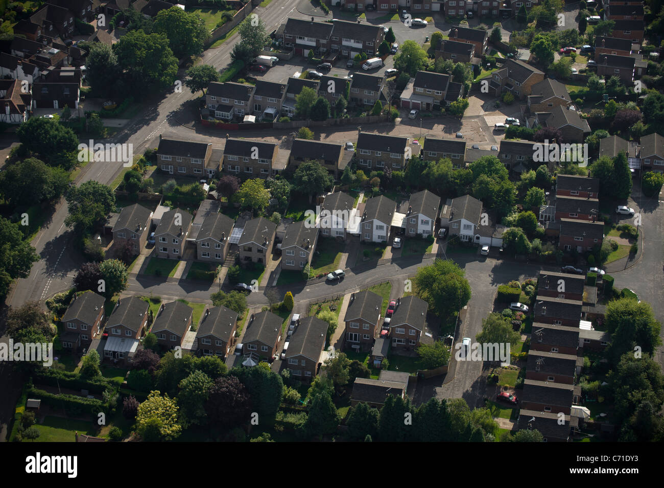 Aerial view of housing estate Stock Photo - Alamy