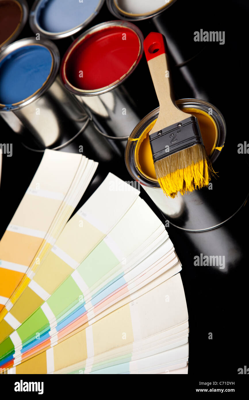 Brush and paint samples Stock Photo - Alamy