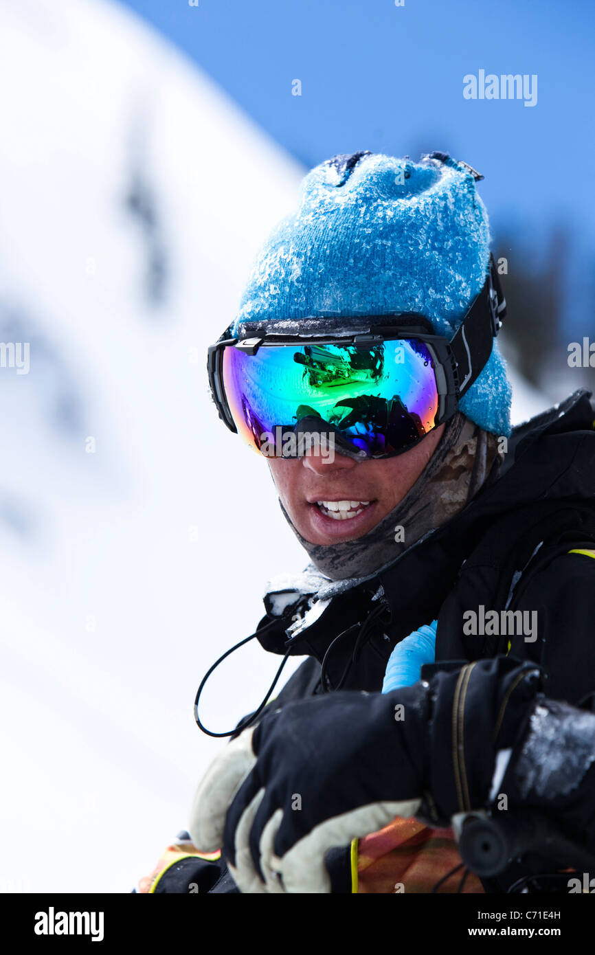 Mid adult woman with ski goggles hi-res stock photography and images ...