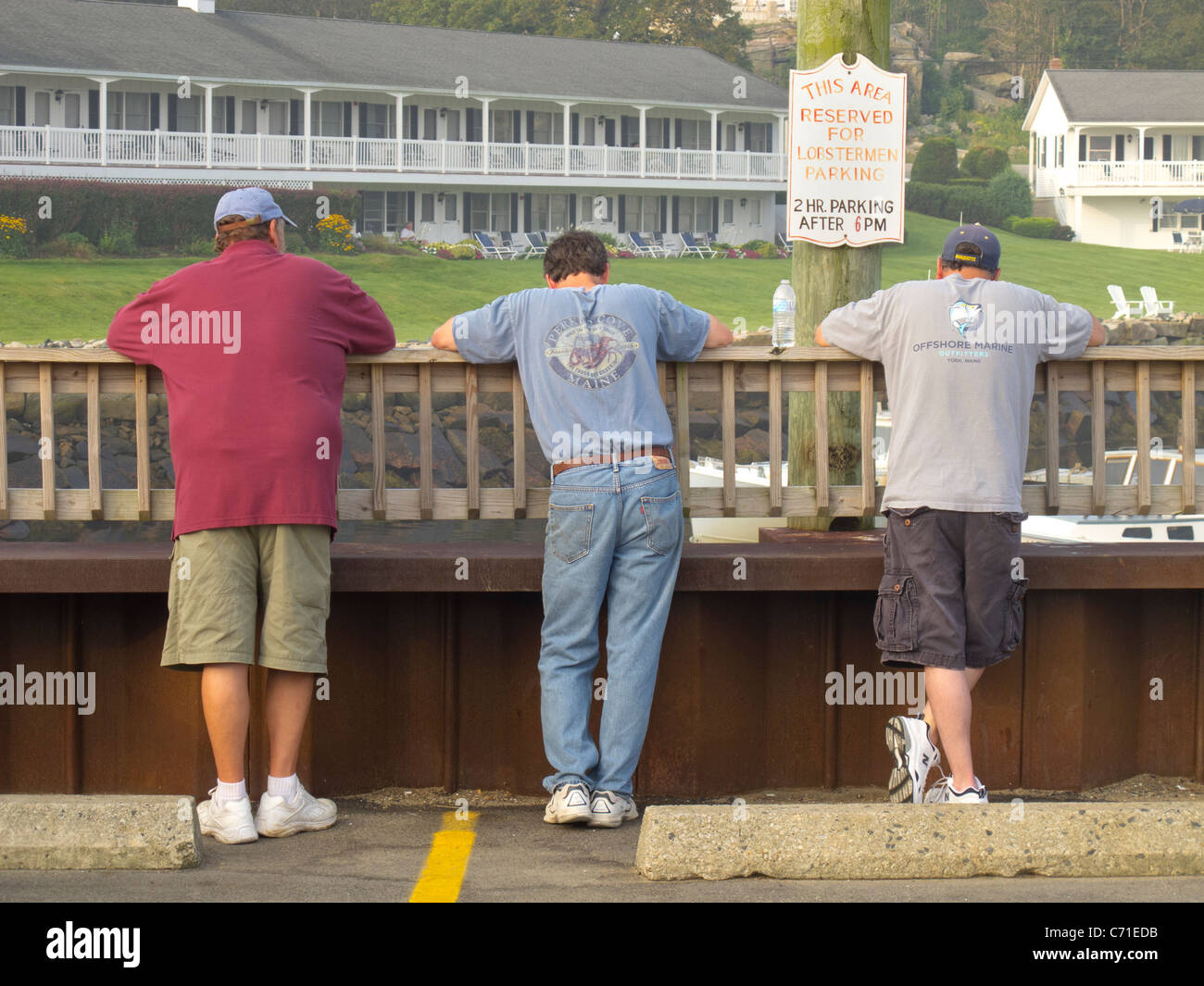 Draw footbridge in Perkins Cove Maine Stock Photo - Alamy