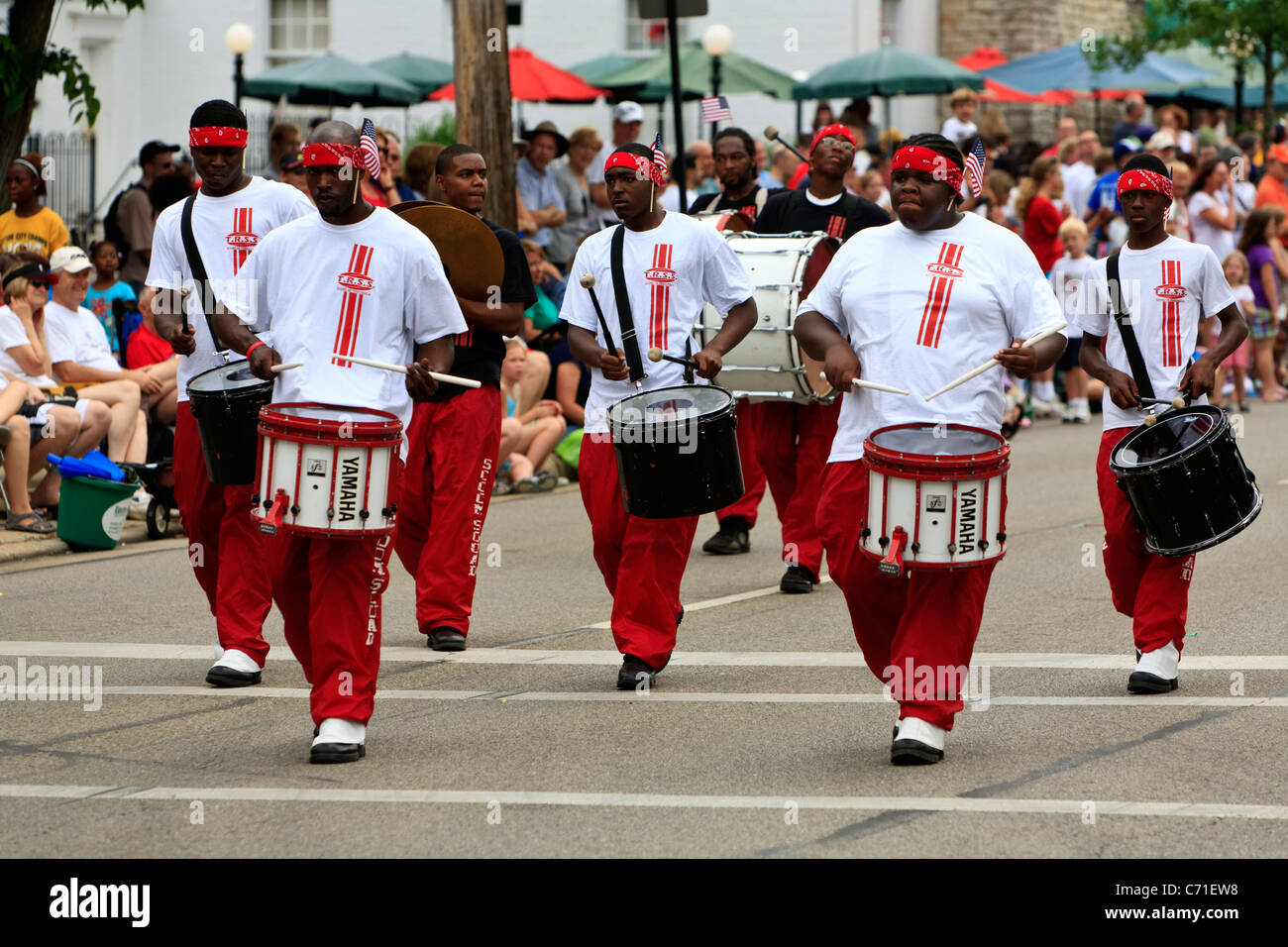 Drummers marching in a parade Stock Photo - Alamy