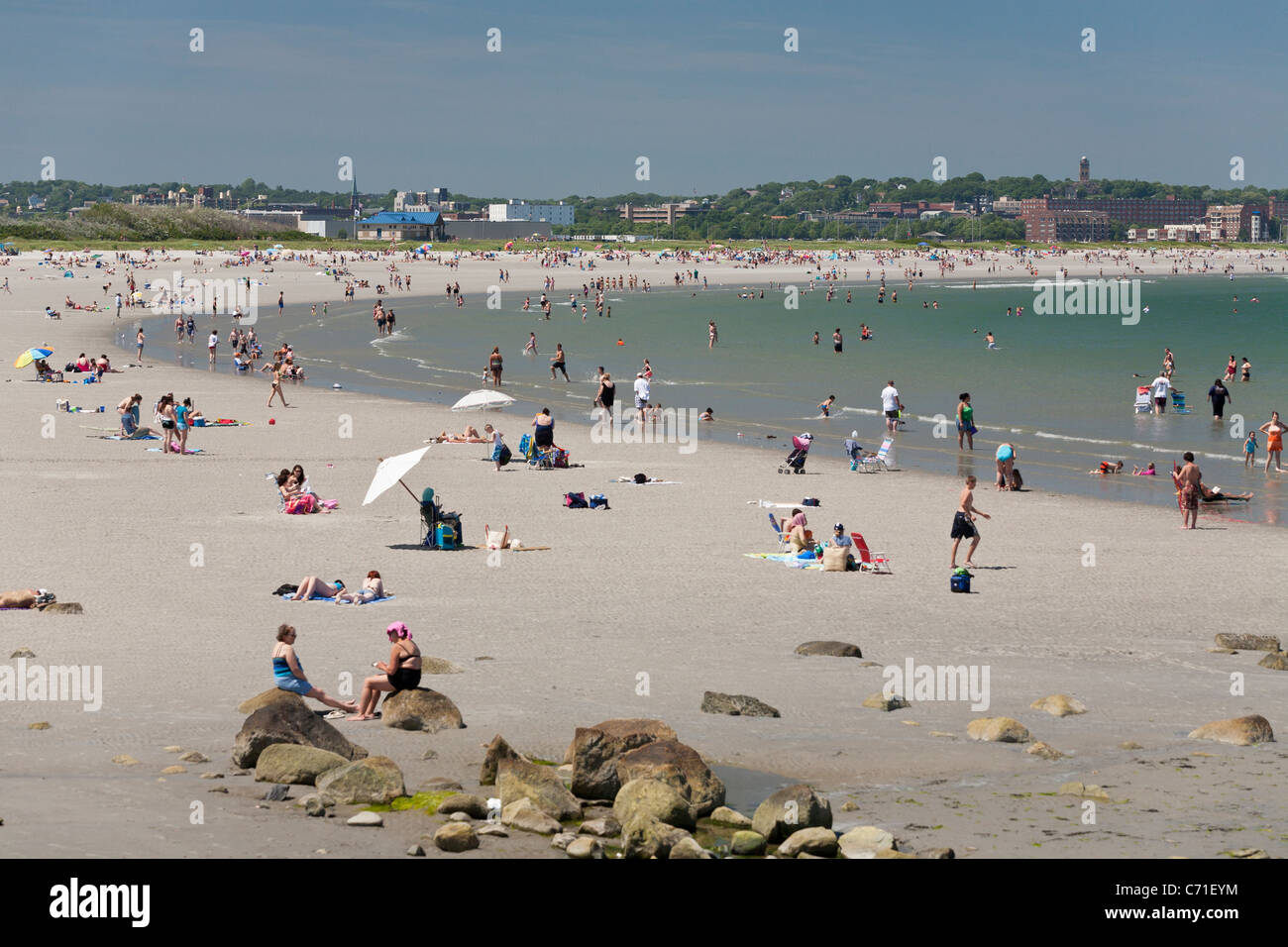 Early Summer at Long Beach . On a June weekend the gentle waters and ...