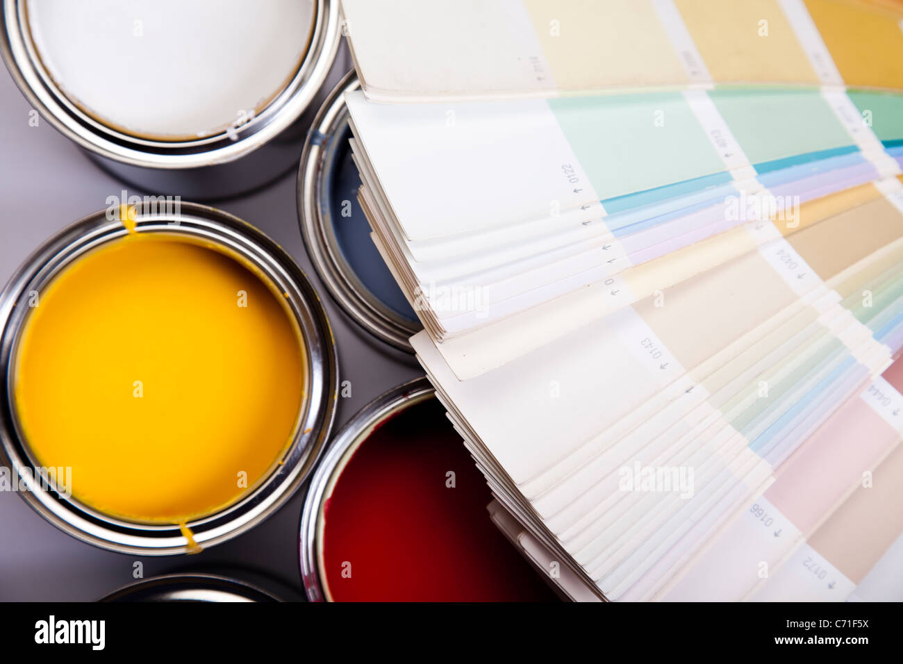 Brush and paint samples Stock Photo - Alamy