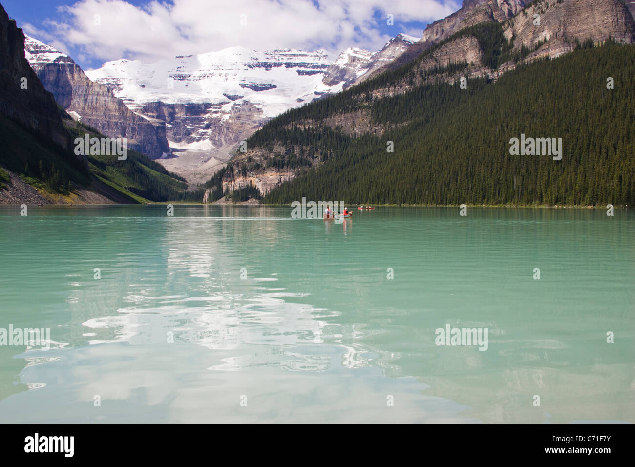Lake Louise and "Victoria Glacier" in Banff National Park in Alberta ...