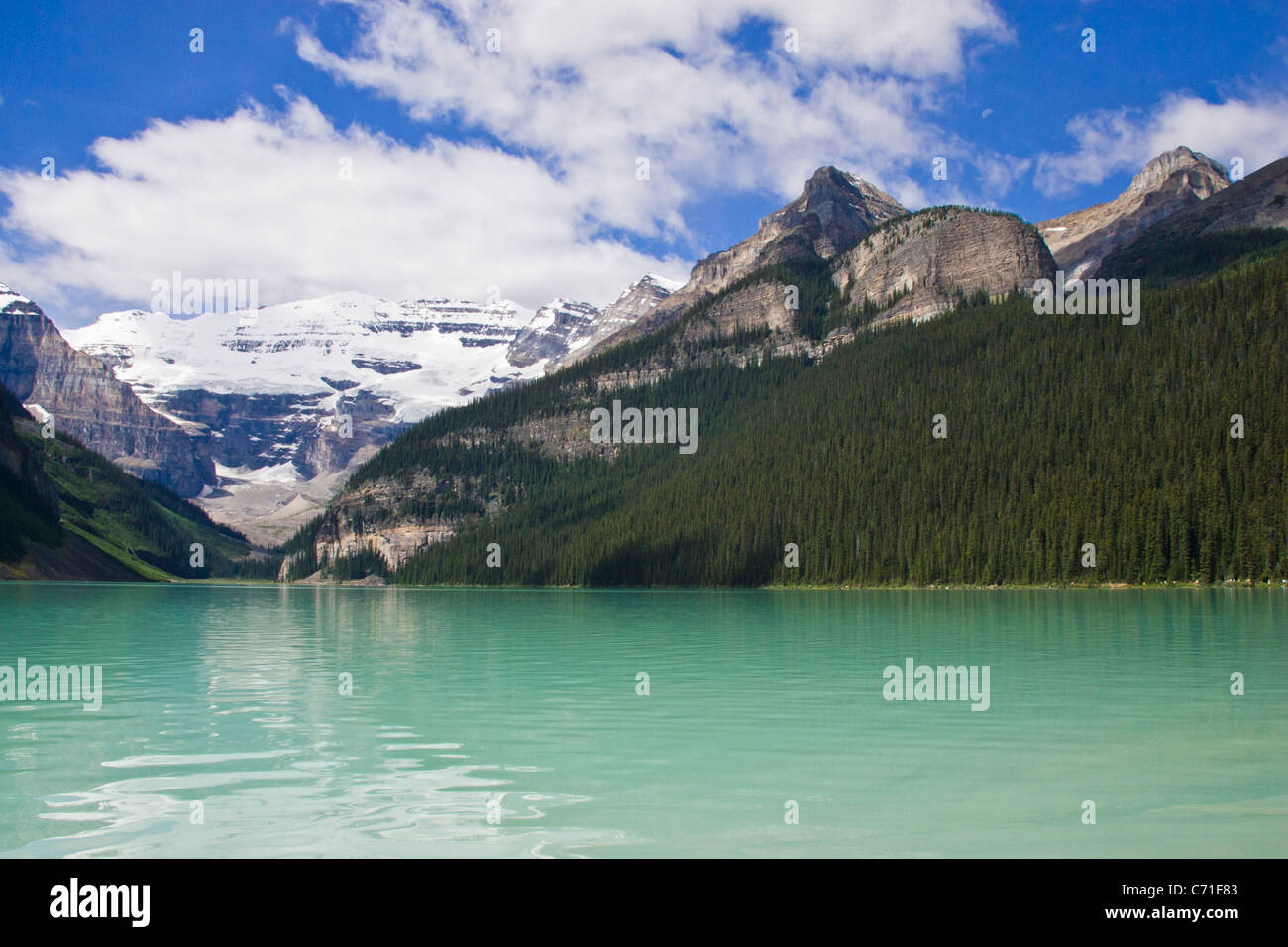 Lake Louise and Victoria Glacier in Banff National Park in Alberta ...
