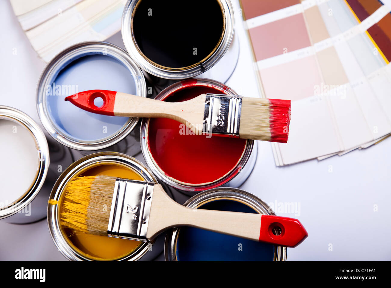 Paint and brushes Stock Photo - Alamy