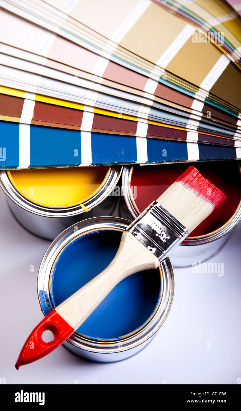 Paint and brushes Stock Photo - Alamy