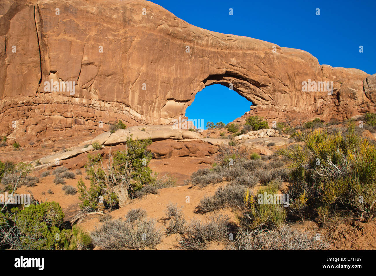 The North Window Arch in Arches National Park in Utah Stock Photo - Alamy