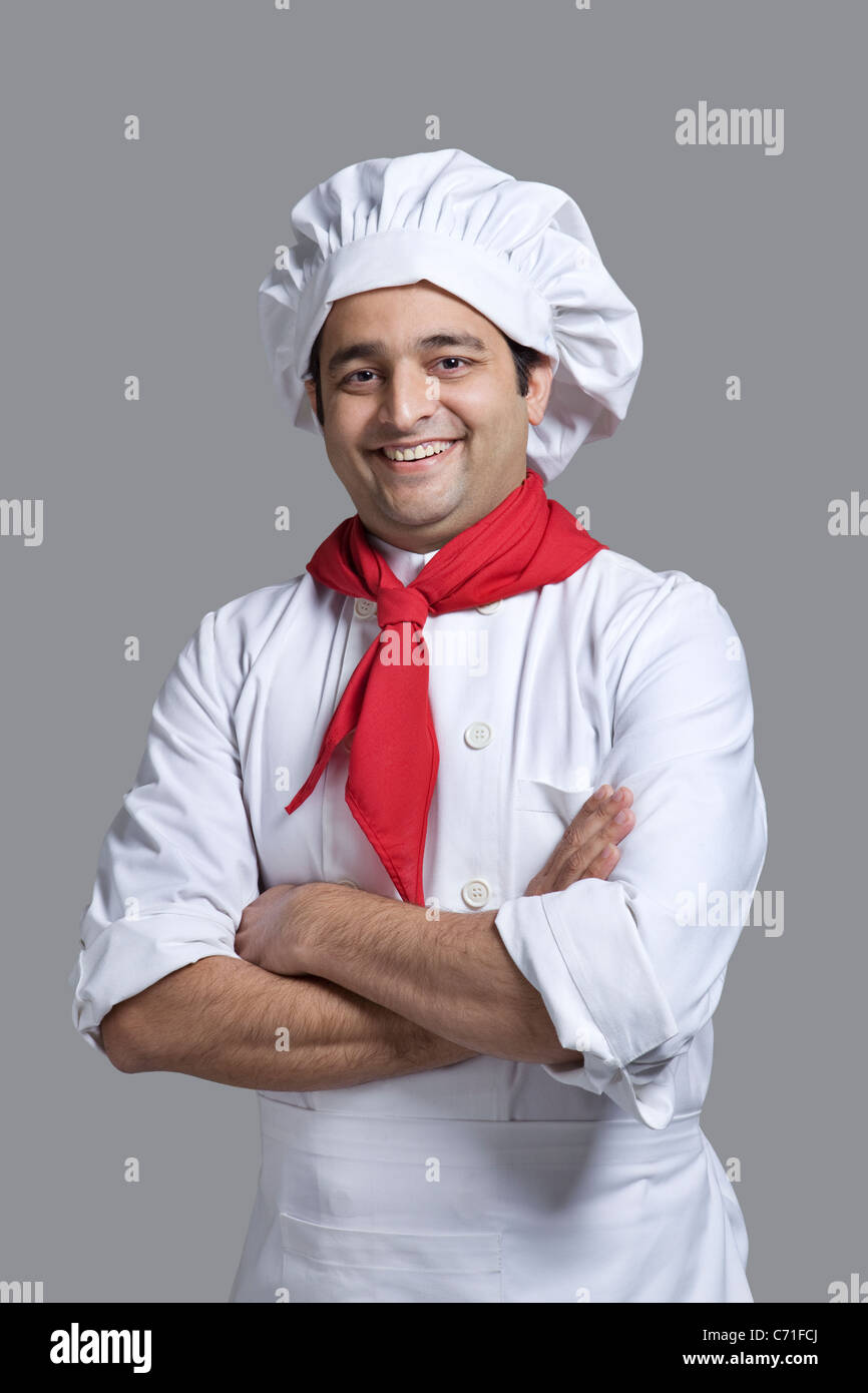 Portrait of a chef smiling Stock Photo - Alamy