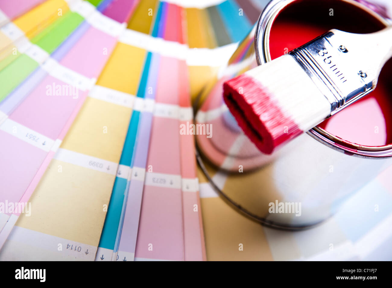 Brush and paint samples Stock Photo - Alamy