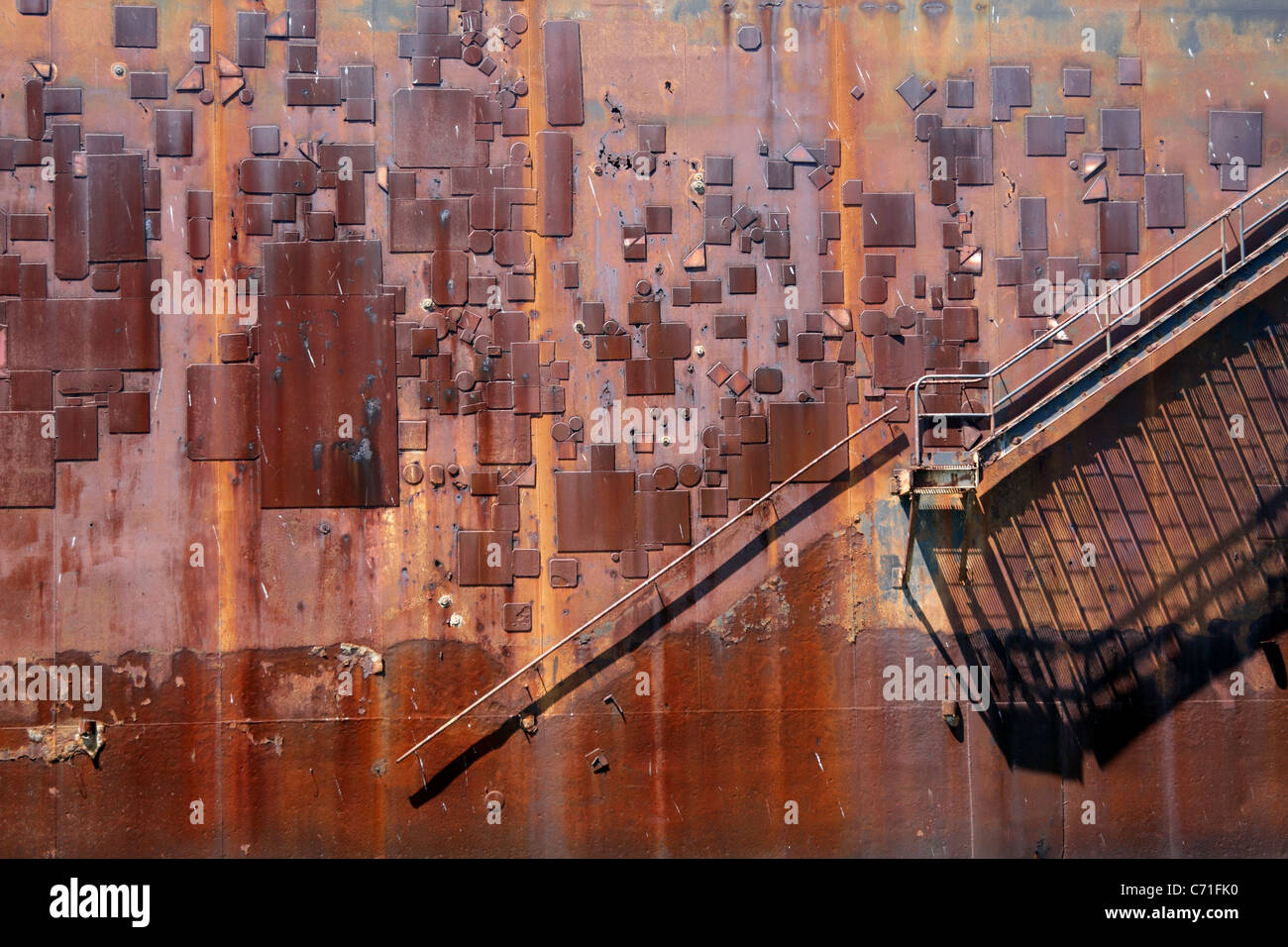 Rusted Steel Plates and Stairs Stock Photo - Alamy