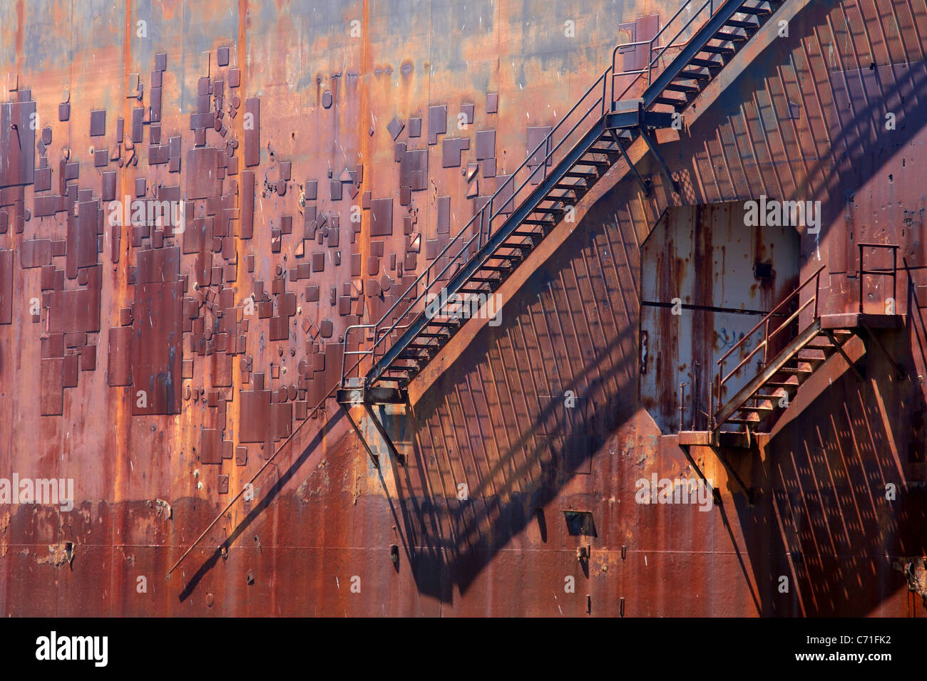Rusted Steel Plates and Stairs Stock Photo - Alamy