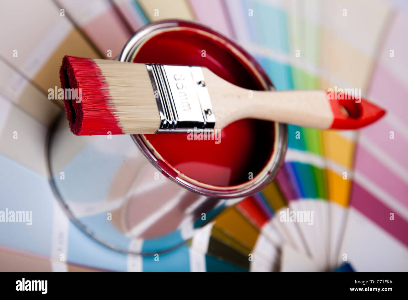 Brush and paint samples Stock Photo - Alamy