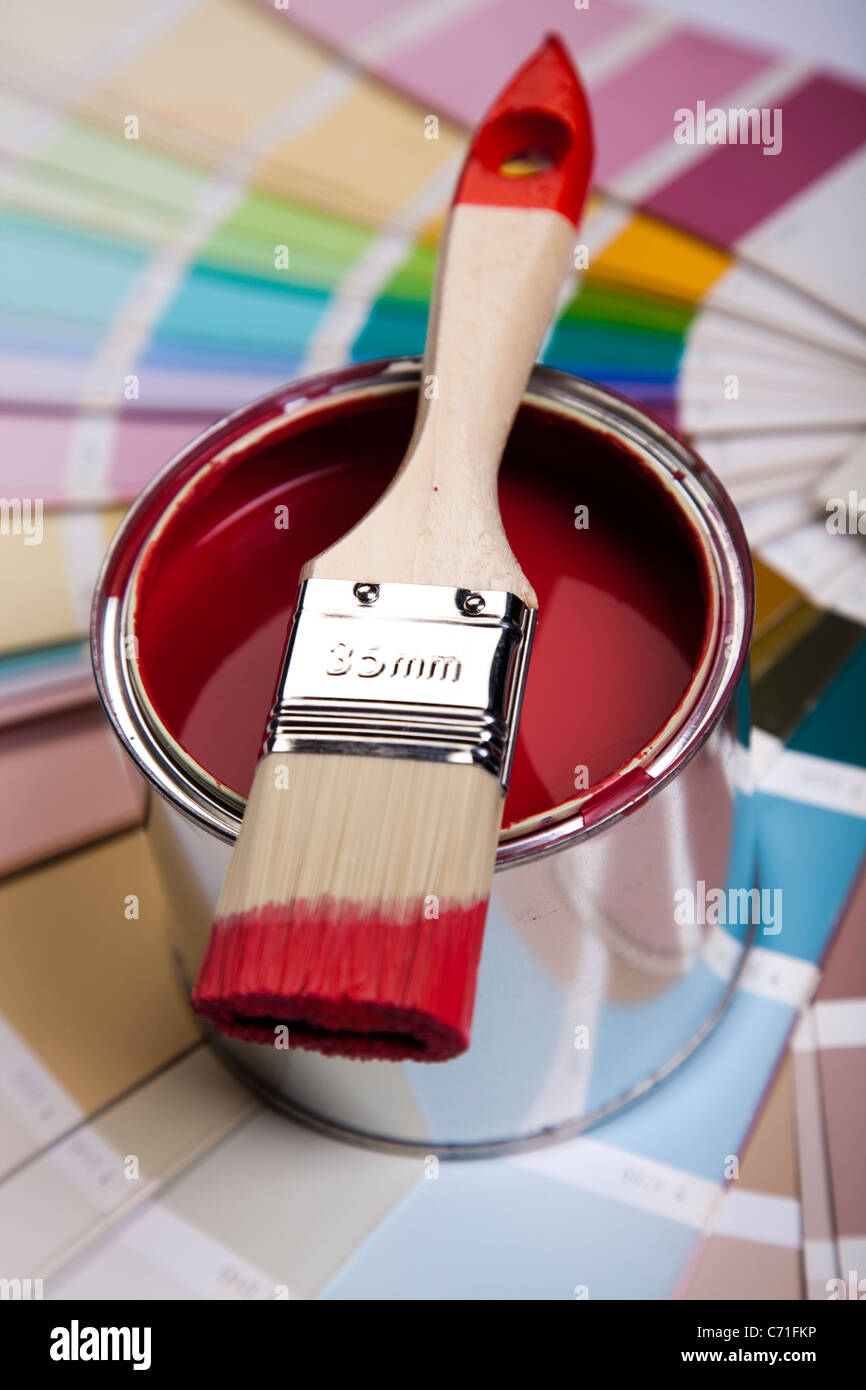 Brush and paint samples Stock Photo - Alamy