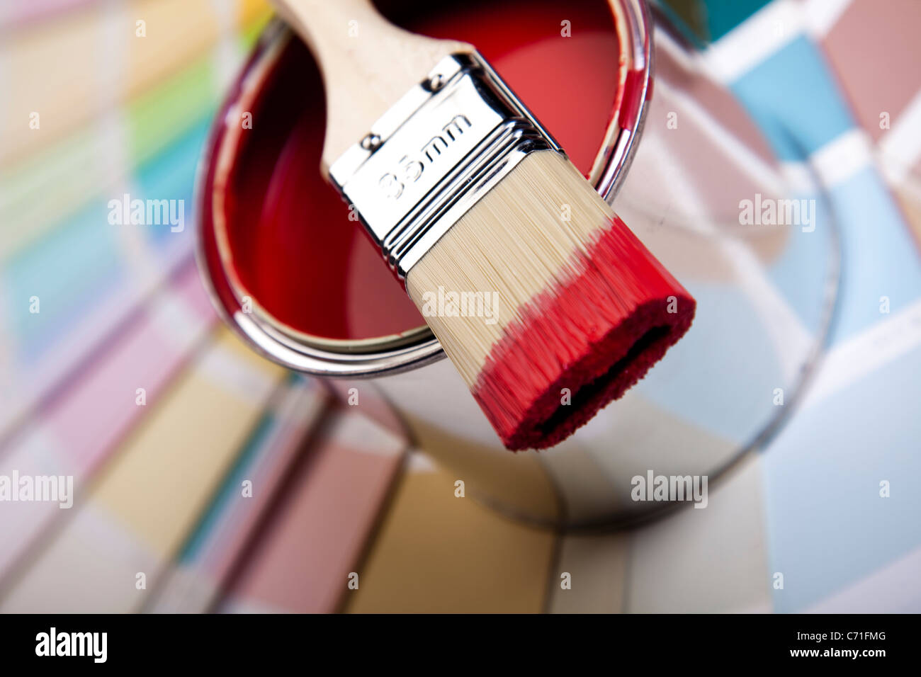 Brush and paint samples Stock Photo - Alamy