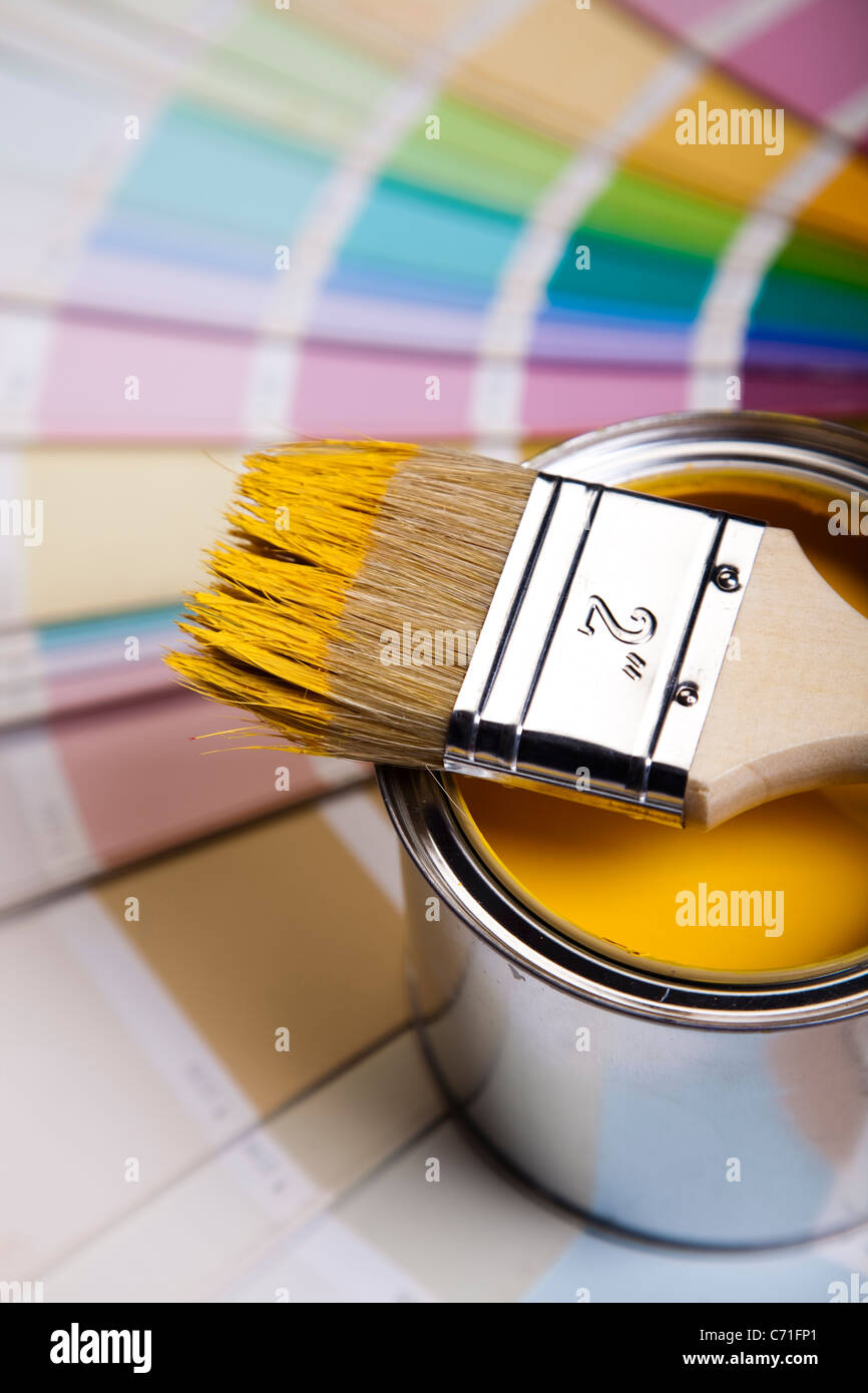 Brush and paint samples Stock Photo - Alamy