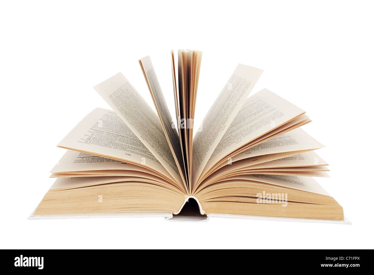 opened book isolated on white Stock Photo - Alamy