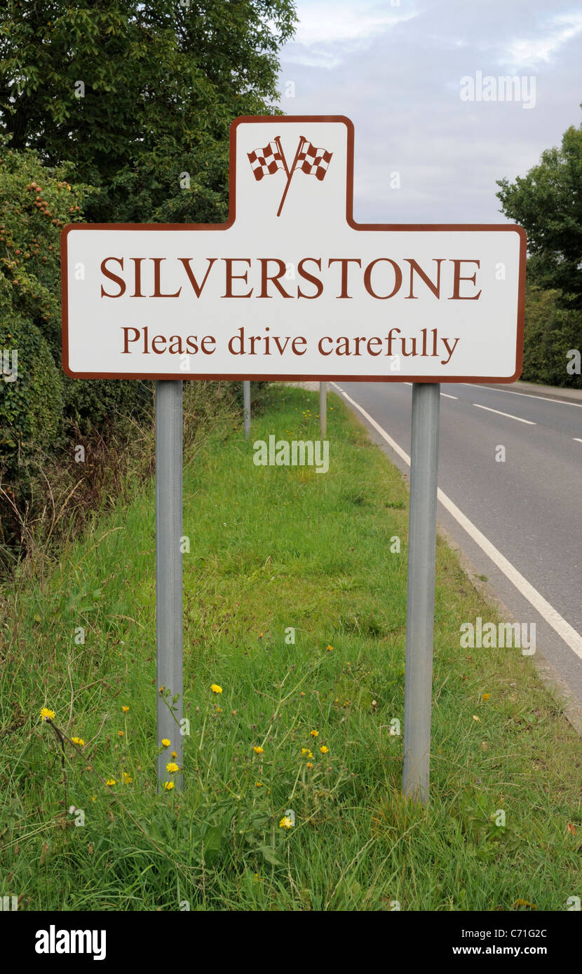 Silverstone Road Sign Stock Photo - Alamy