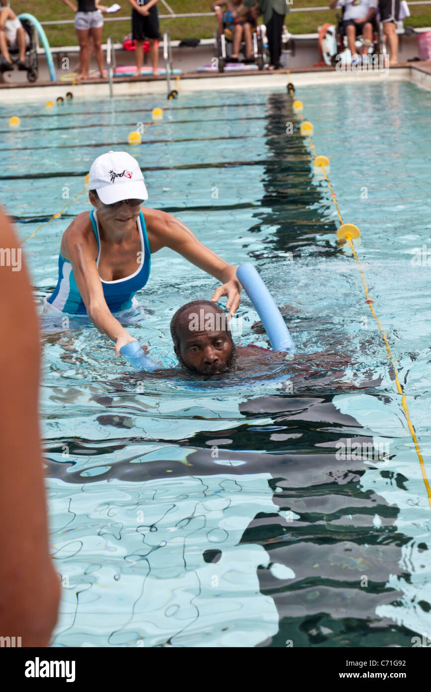 Acquired brain injury patients with disabilities participate in an ...