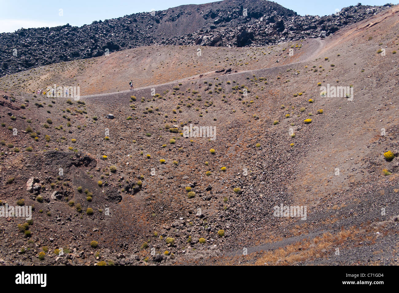 volcanic Caldera in centre of Santorini Greece Stock Photo - Alamy