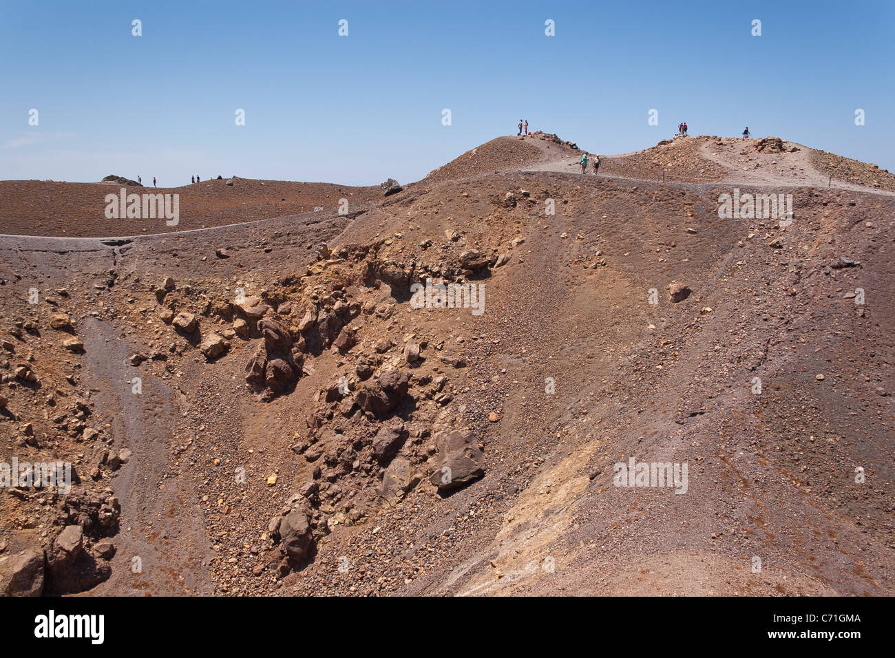 volcanic Caldera in centre of Santorini Greece Stock Photo - Alamy