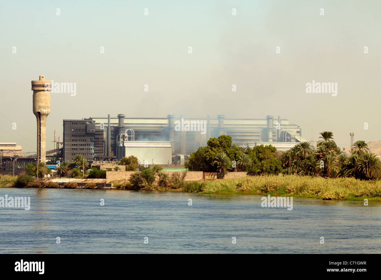 Power station on the banks of the River Nile Stock Photo - Alamy