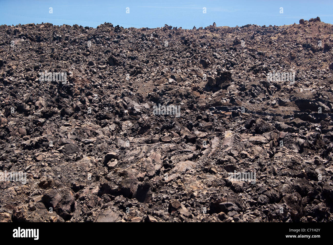 volcanic Caldera in centre of Santorini Greece Stock Photo - Alamy
