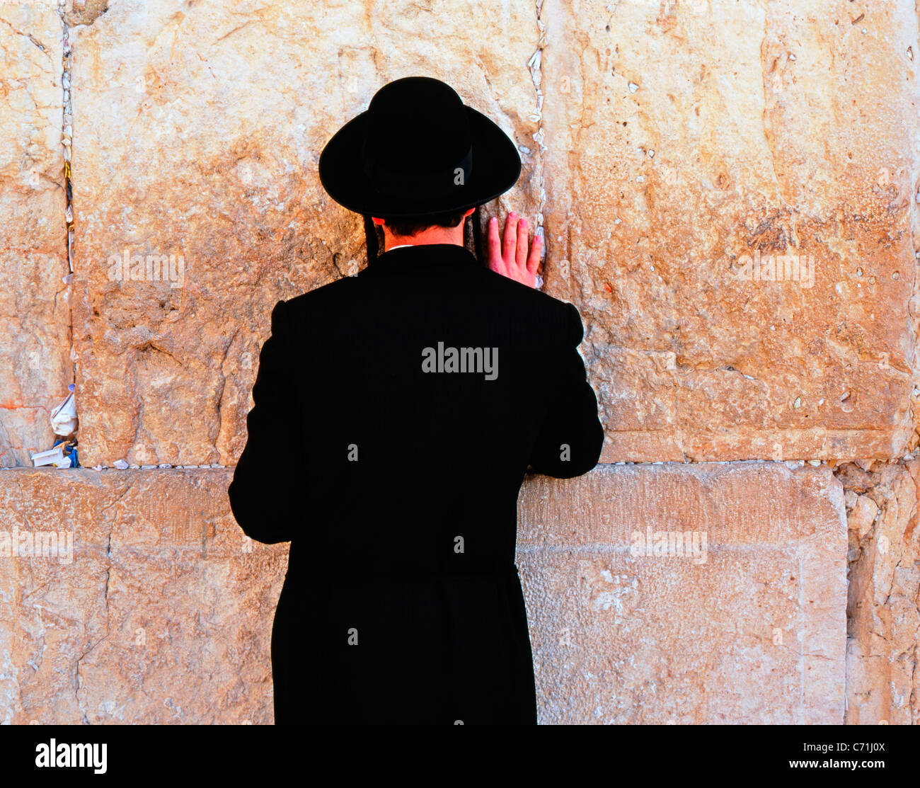 Orthodox Jewish Man Praying, Western Wall, Jerusalem, Israel Stock ...