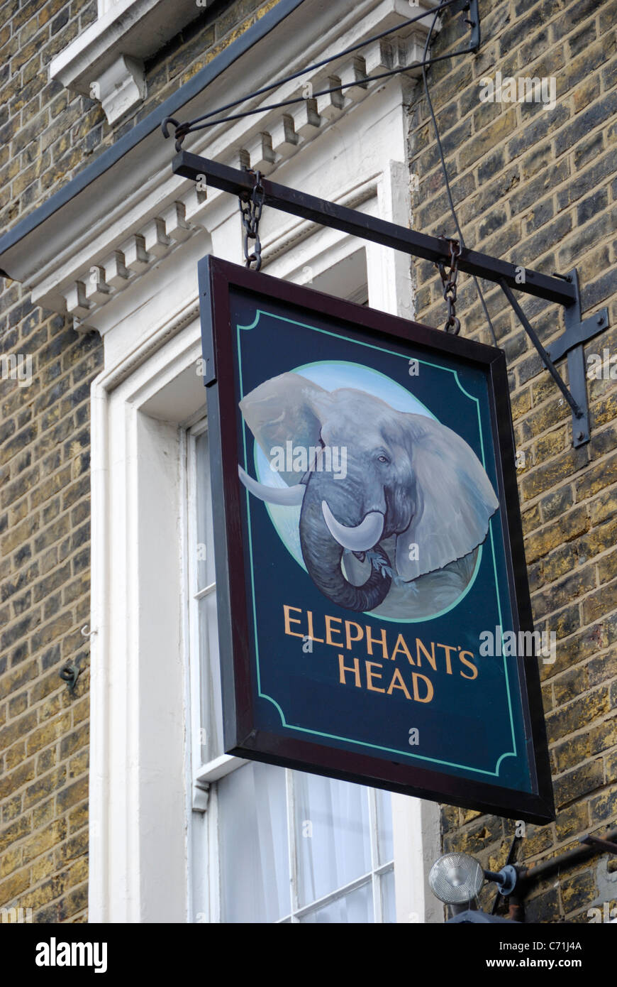 Elephants Head pub sign, Camden Town, London, England Stock Photo - Alamy