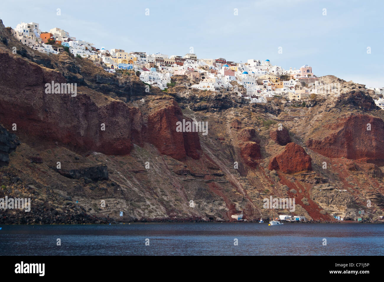 volcanic Caldera in centre of Santorini Greece Stock Photo - Alamy