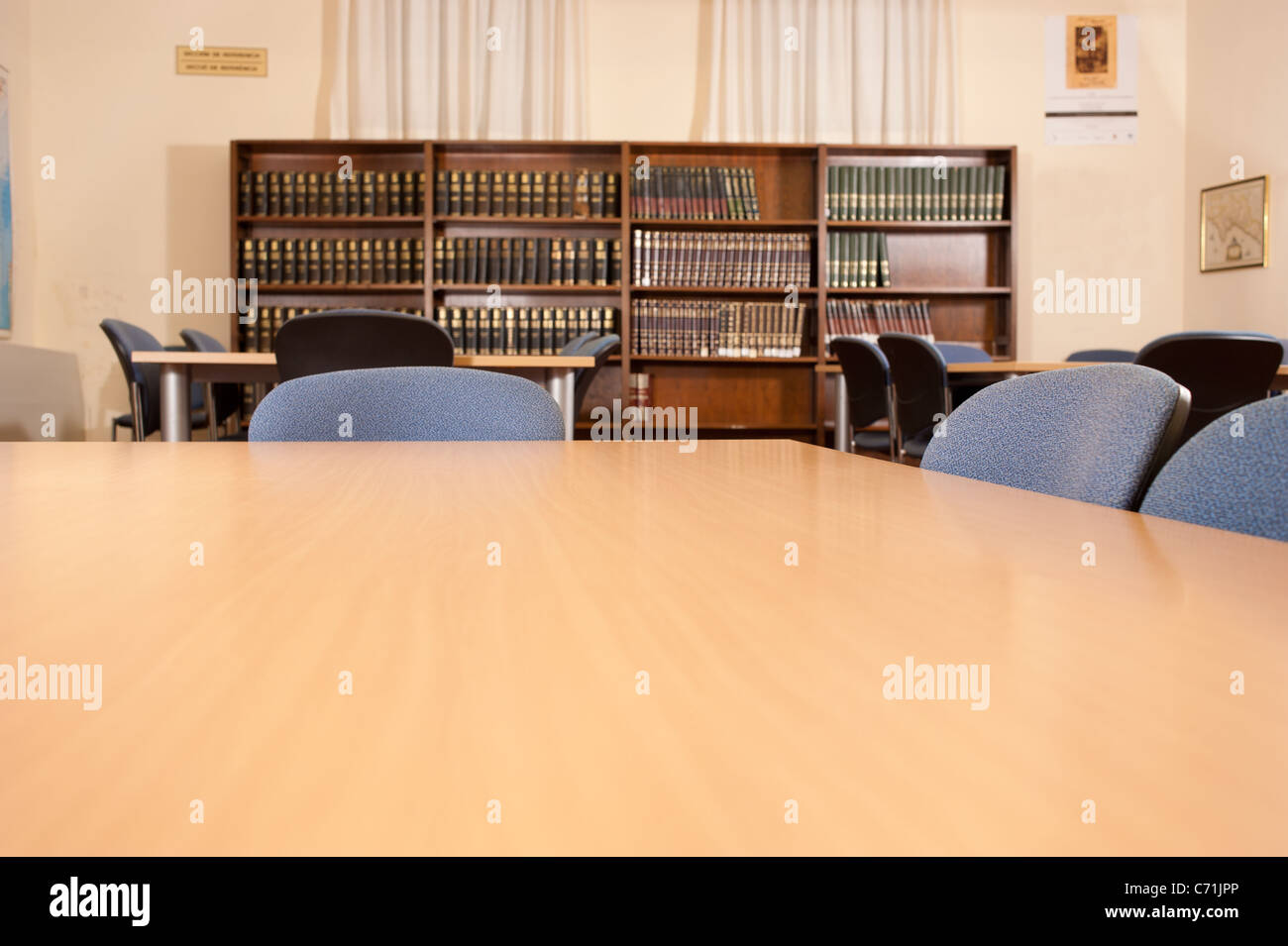 Wide angle take of a college library interior Stock Photo - Alamy