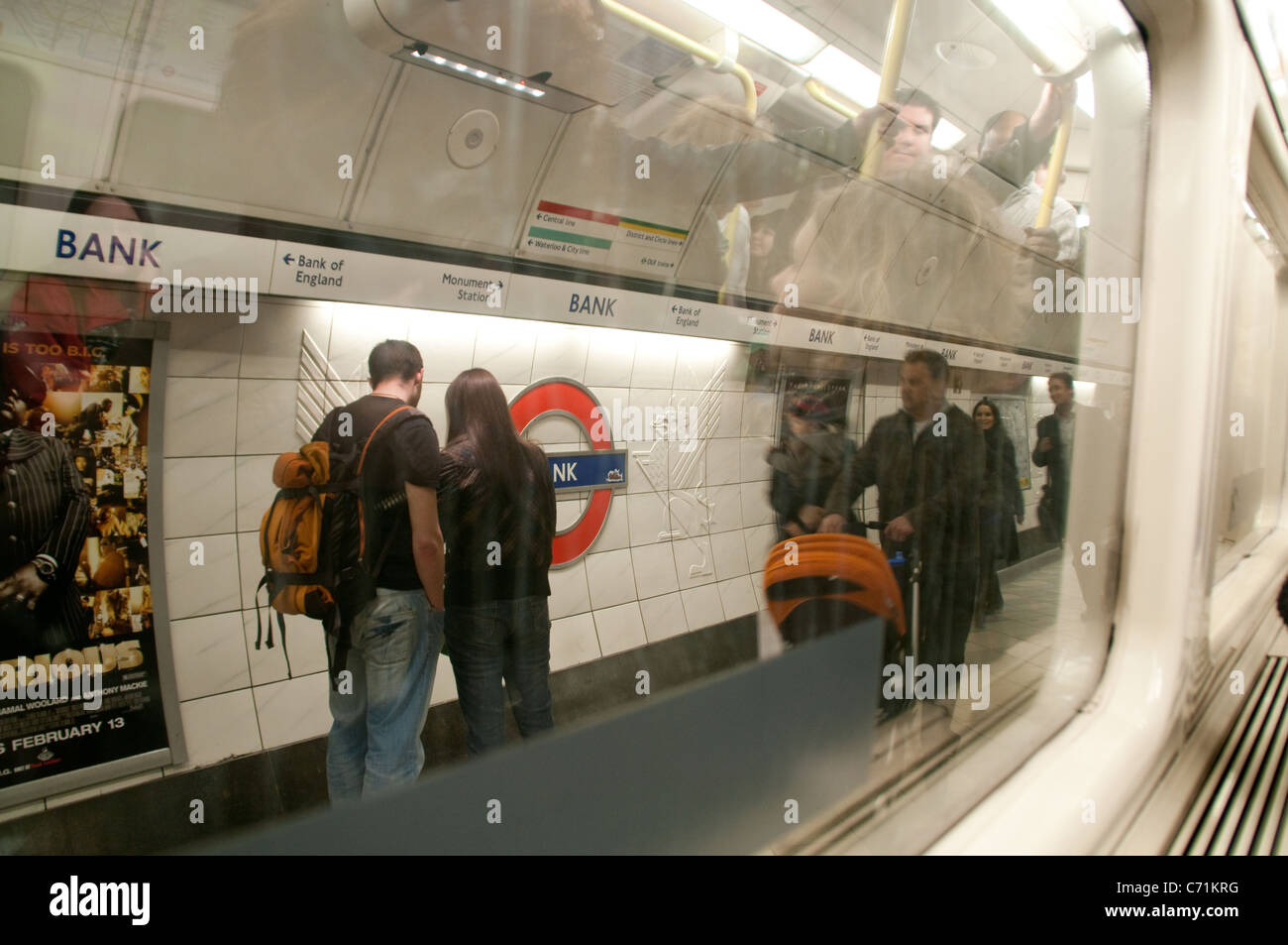 People leaving the train at Bank Station, London UK Stock Photo - Alamy