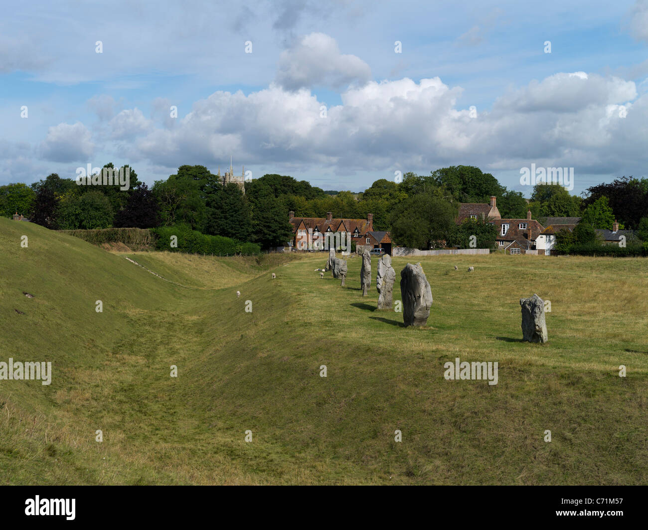 dh Avebury Stone Circle AVEBURY WILTSHIRE Earthworks ditch henge ...
