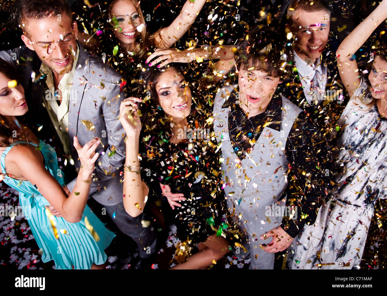 Group of people dance at night club Stock Photo - Alamy