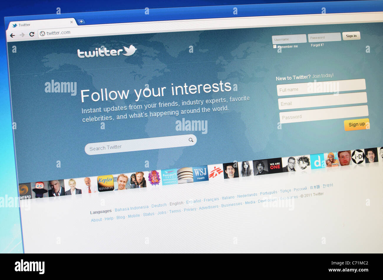 Twitter screengrab hi-res stock photography and images - Alamy