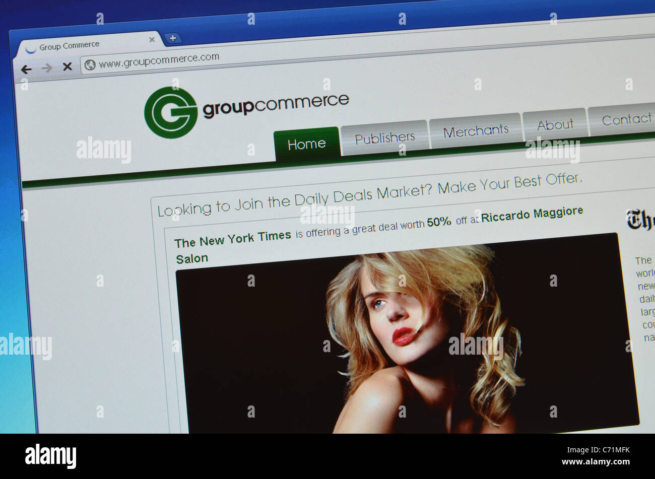 Group Commerce platform screenshot Stock Photo - Alamy
