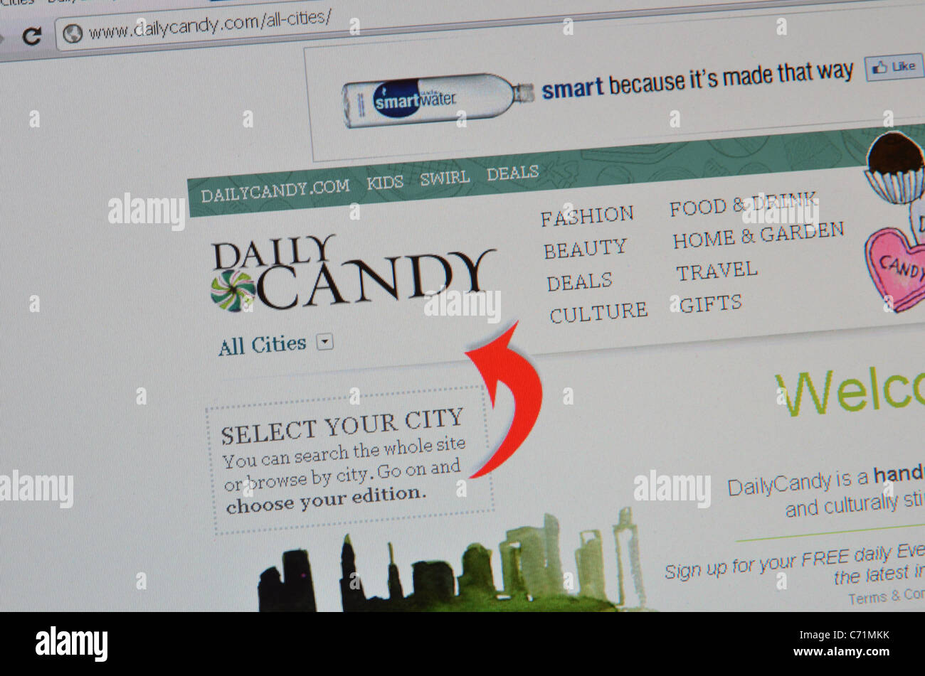 Daily Candy screenshot Stock Photo - Alamy