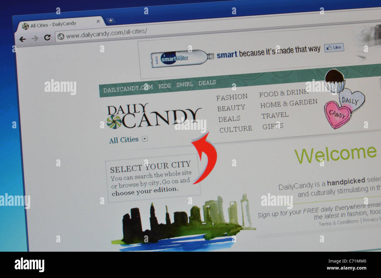 Daily Candy screenshot Stock Photo - Alamy