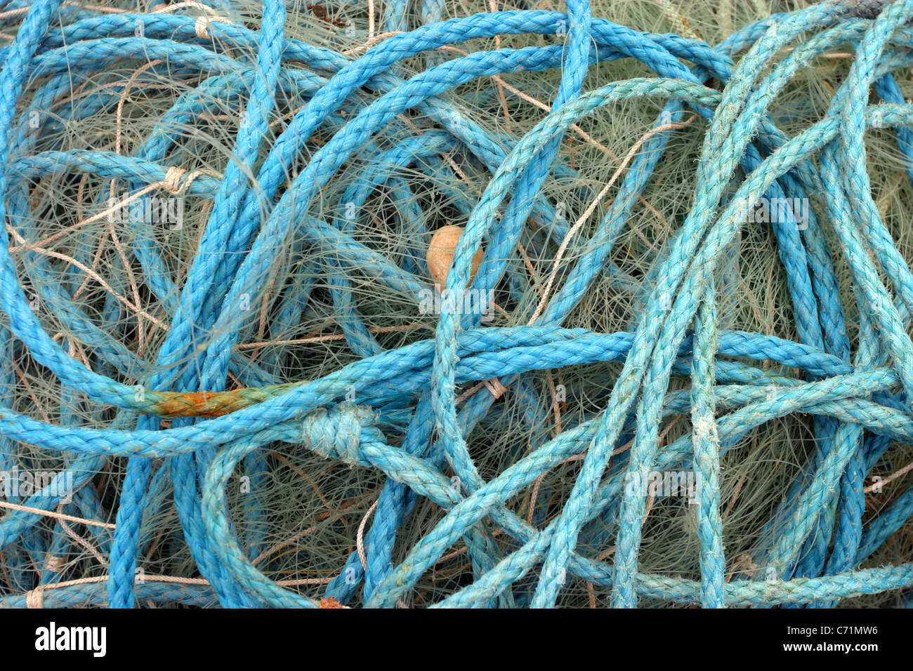 Fishing ropes and nets Stock Photo - Alamy