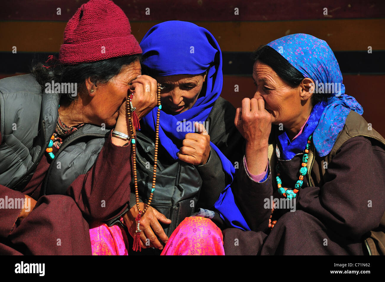Secret talk at Hemis temple Stock Photo - Alamy