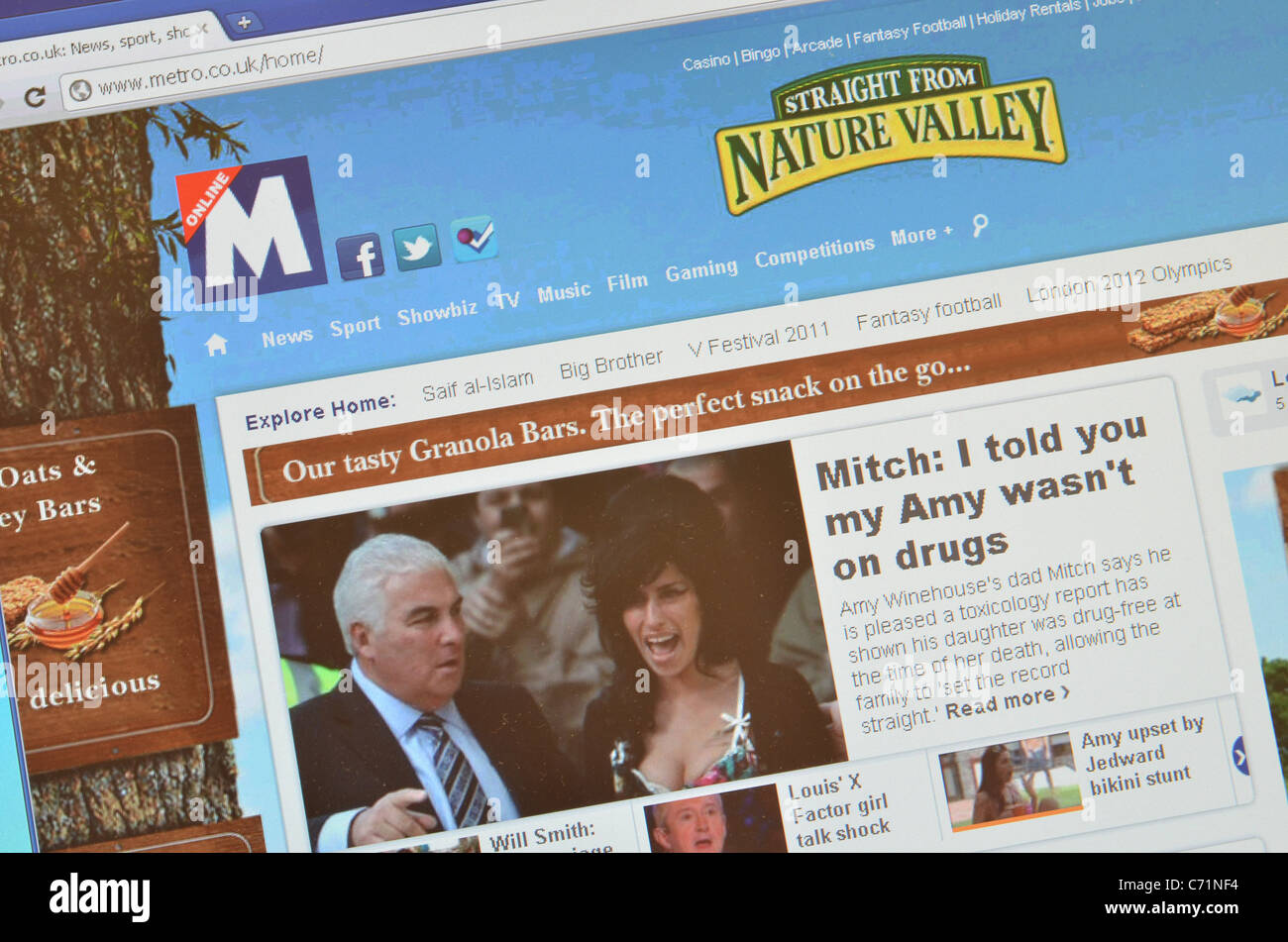Metro newspaper website screenshot Stock Photo - Alamy