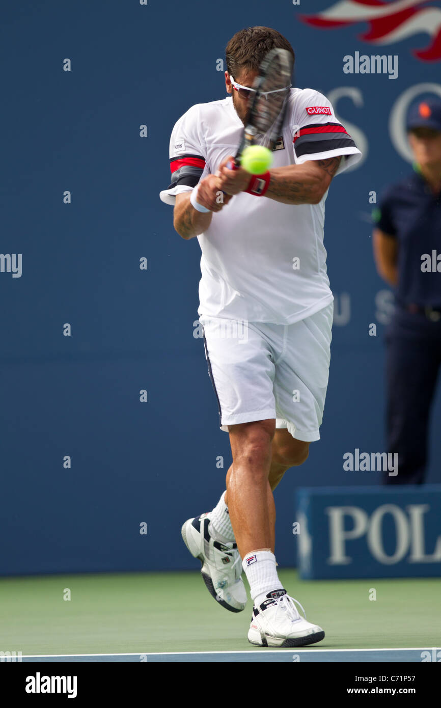 Janko Tipsarevic (SRB) competing at the 2011 US Open Tennis Stock Photo ...